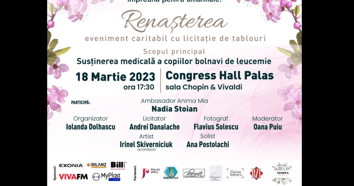 Evenimentul Caritabil "RENAȘTEREA - Împreună pentru 2 copii bolnavi de ...
