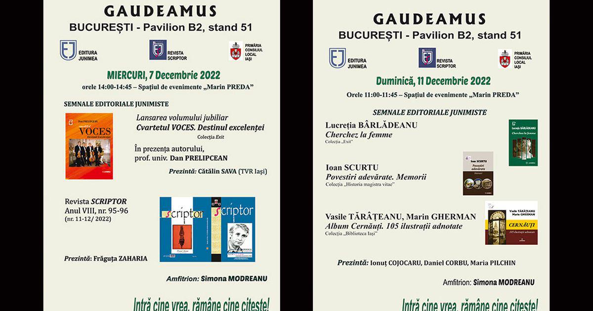 Editura Junimea și Revista Ccriptor vor participa la ediția a XXIX-a a ...