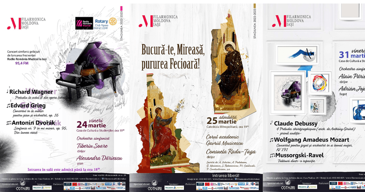 Filarmonica „Moldova” Iași: Concerte în perioada 24 – 31 martie 2023 ...