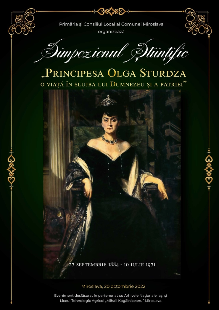 Eveniment științific la Miroslava. Prințesa Olga Sturdza - o viață în
